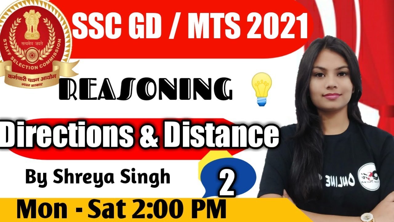 2:00 PM- SSC GD 2021 | Direction & Distance , #Questions | Reasoning By ...