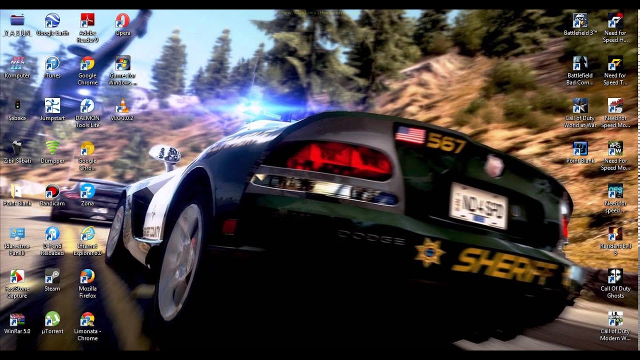 Need for Speed hot pursuit windows 7 theme - YouTube