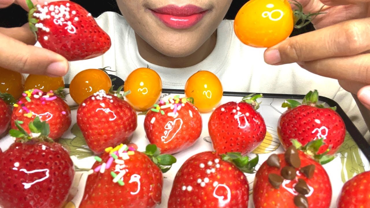 美味しいミニトマトいちご飴ASMR|PERMEN BUAH TOMAT MINI STROBERI|Mini tomatoes ...