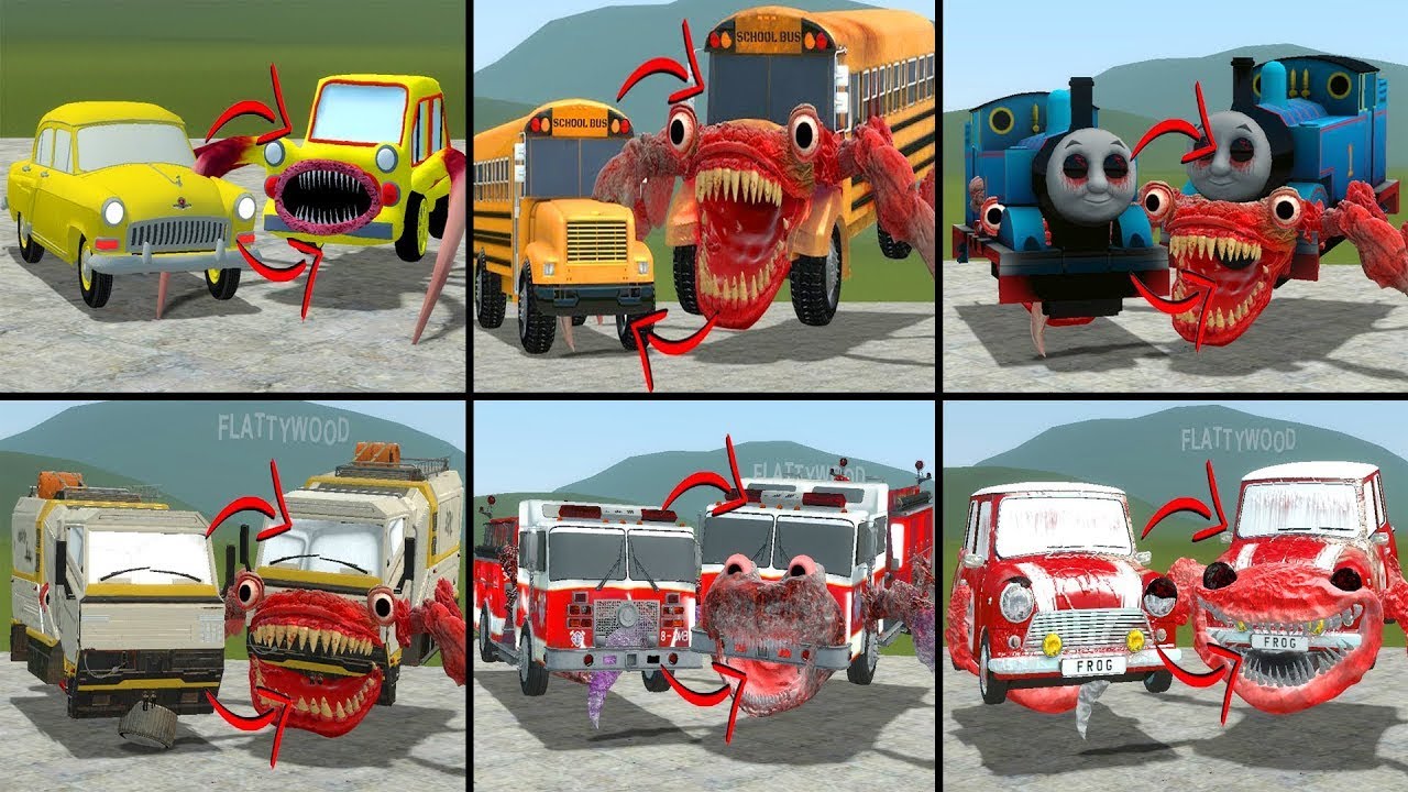 EVERYTHING TURNED INTO CAR MONSTERS: CAR EATER, BUS EATER, TRAI EATER ...
