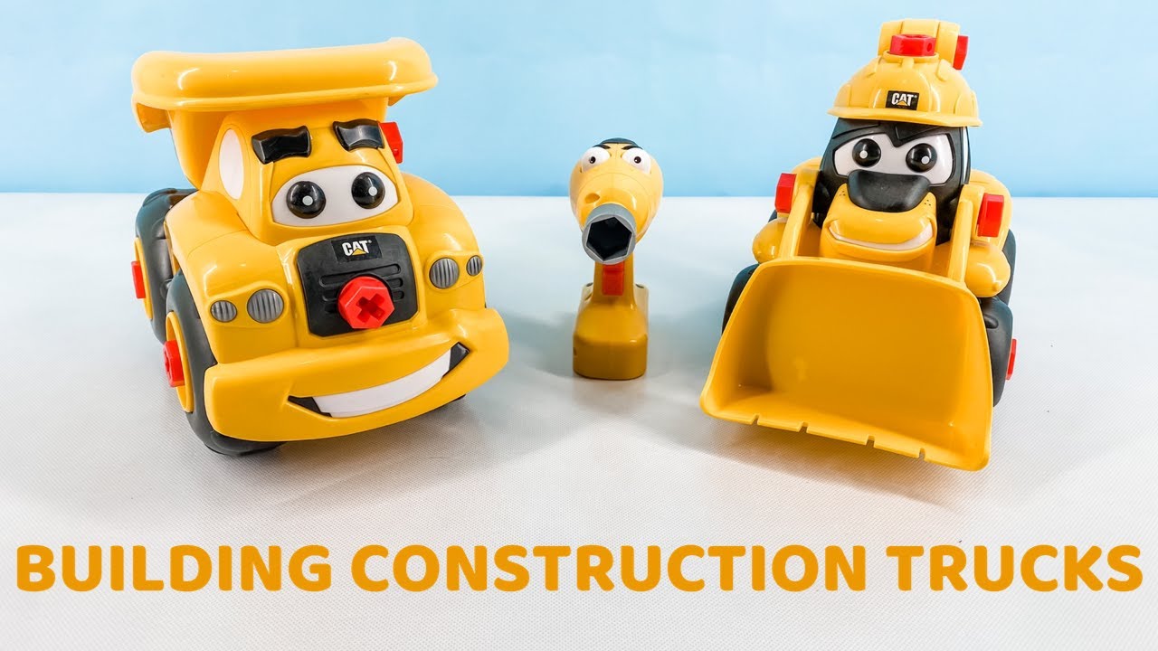 🟡 Let’s Build Construction Trucks 🟡 Educational Learning Videos for ...