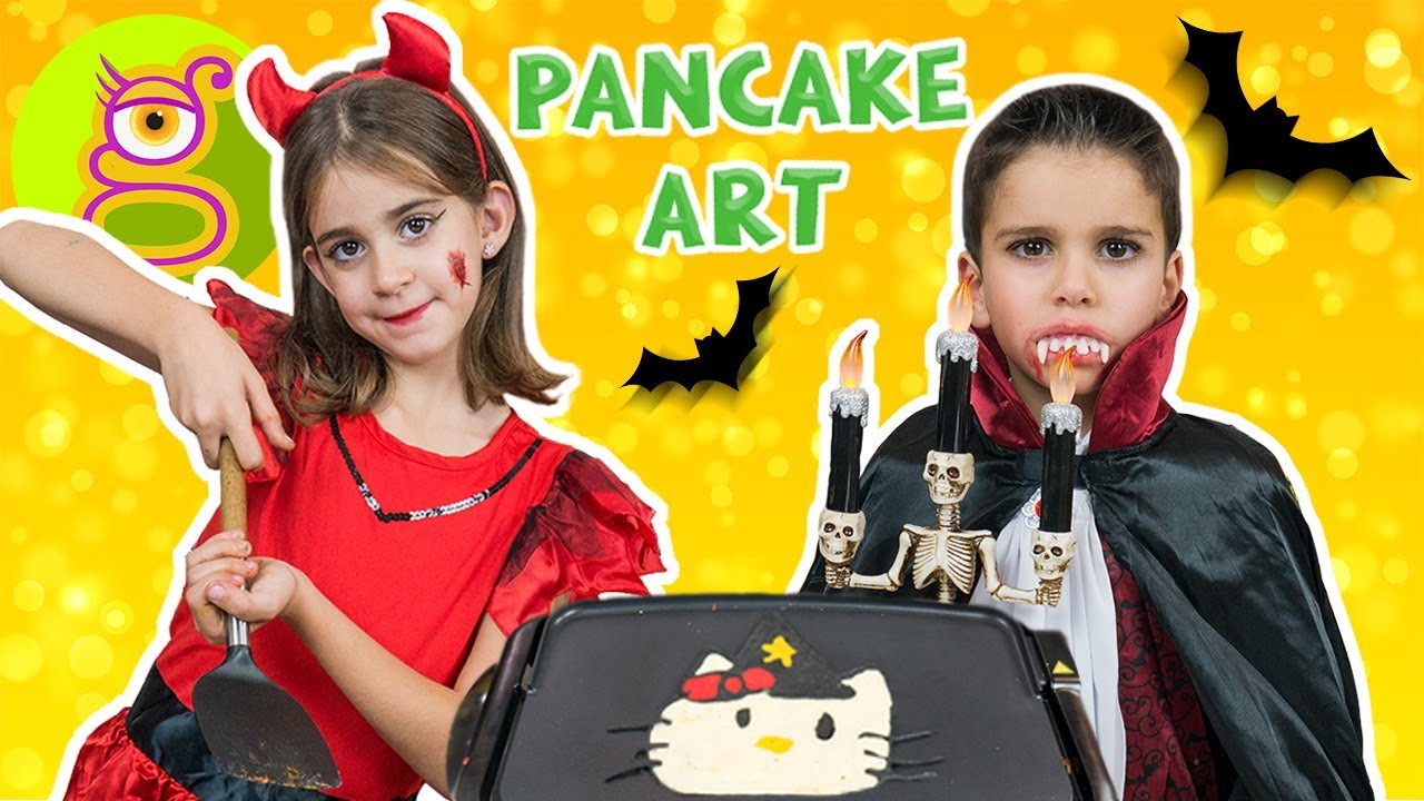 🎃 PANCAKE ART HALLOWEEN CHALLENGE - Nos reta JUGANDO CON ABY - YouTube