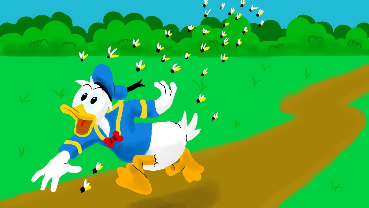Mickey Mouse Clubhouse DONALD DUCK Hunted by Wasps | Doodle Story Art ...