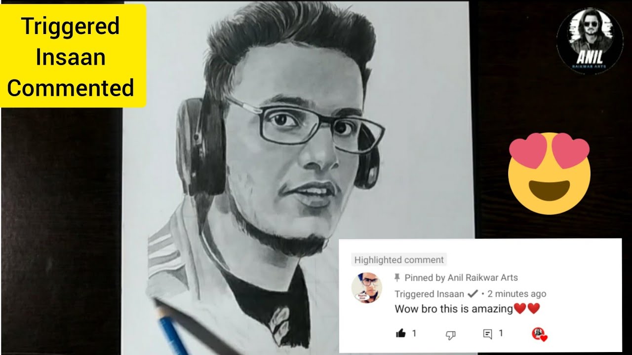 Triggered Insaan Drawing | Live Insaan Drawing | Anil Raikwar Arts - YouTube