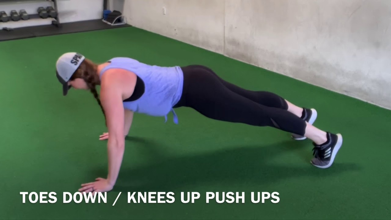 TOES DOWN KNEES UP PUSH-UPS - YouTube