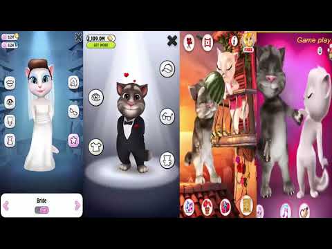 MY TALKING TOM vs TALKING ANGELA vs TOM LOVES ANGELA vs Tom's love letters (love story)
