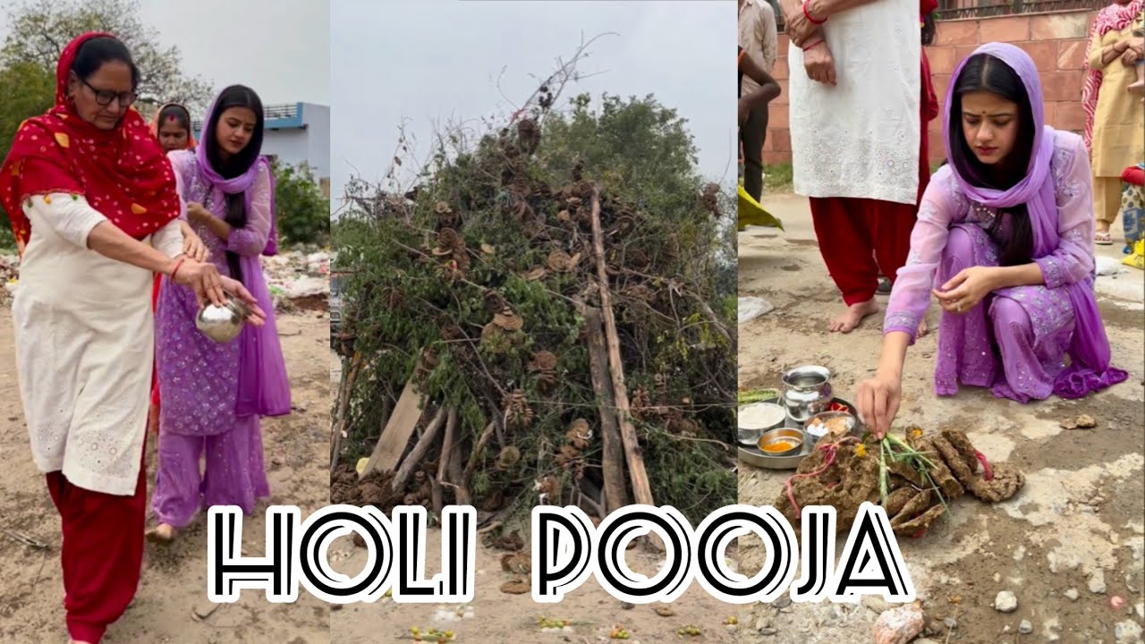 Holi Pooja with Sasuma | second holi after wedding | holi preparation ...