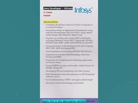 Infosys | Java Developer | Chennai | Full Stack, Spring, IOC, AOP, JPA, Oracle 12c #shorts # ...