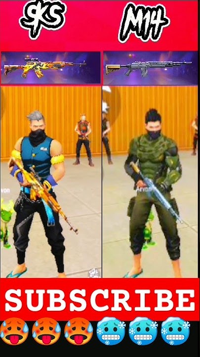 😎free fire m14 vs sks gun combination video 🥵| damage🤯 gun #shorts #freefiremax 🥶 - YouTube