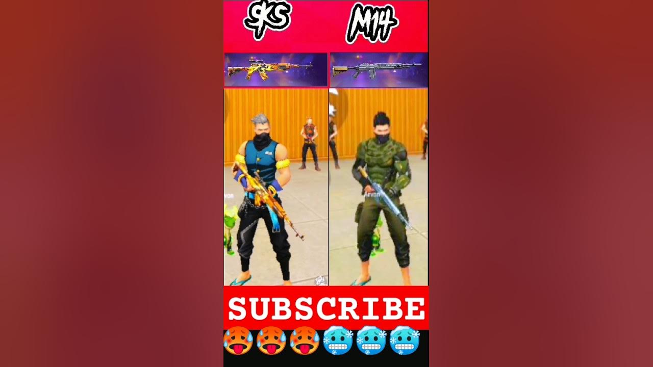 😎free fire m14 vs sks gun combination video 🥵| damage🤯 gun #shorts #freefiremax 🥶 - YouTube