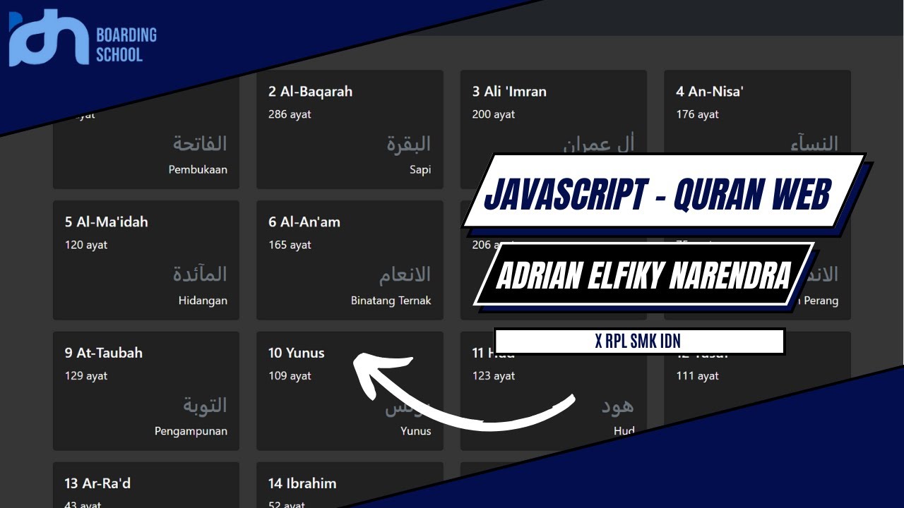 Demo & Explaining Web Al-Qur'an - Adrian Elfiky Narendra - X RPL - YouTube