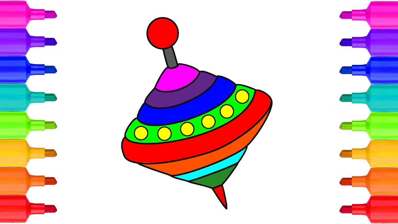 Spinner Top Coloring Pages for Kids Coloring Book for Children Spinner ...