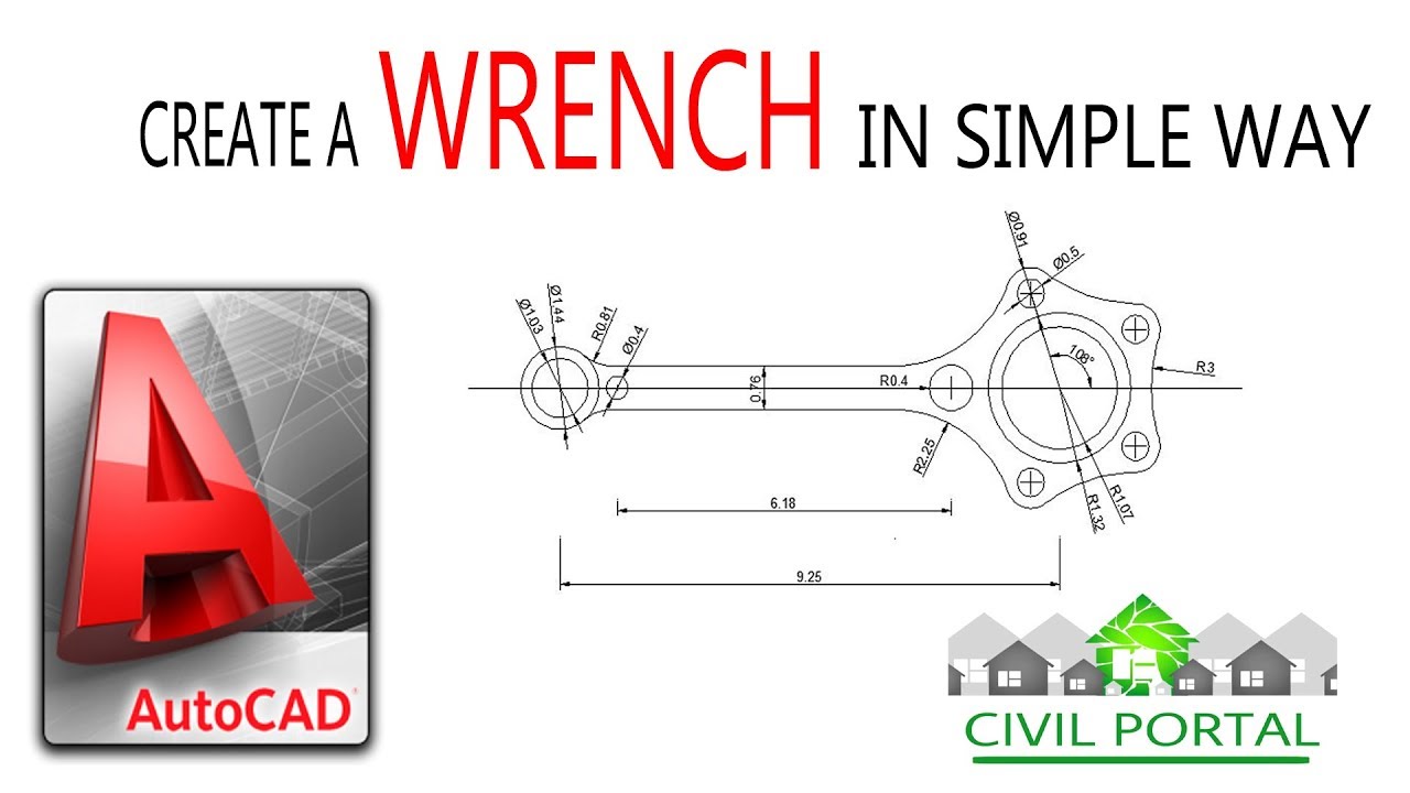 Creating a Wrench in Autocad | Civil Portal - YouTube