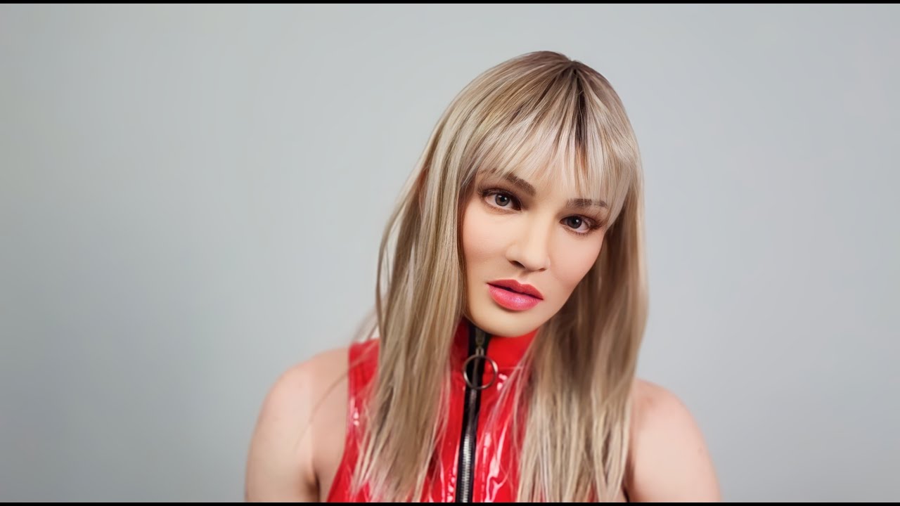 Trying on Red PVC Mini Dress with Black Leggings and High Heels ️ ...