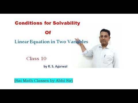 Conditions of Solvability of Linear Equations in Two Variables Class 10 ...