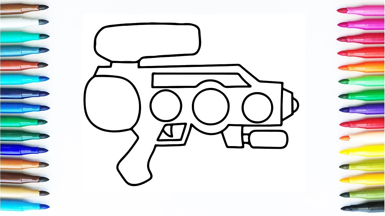 Colouring Videos For Kids | Water Gun Coloring Pages and Drawings with ...