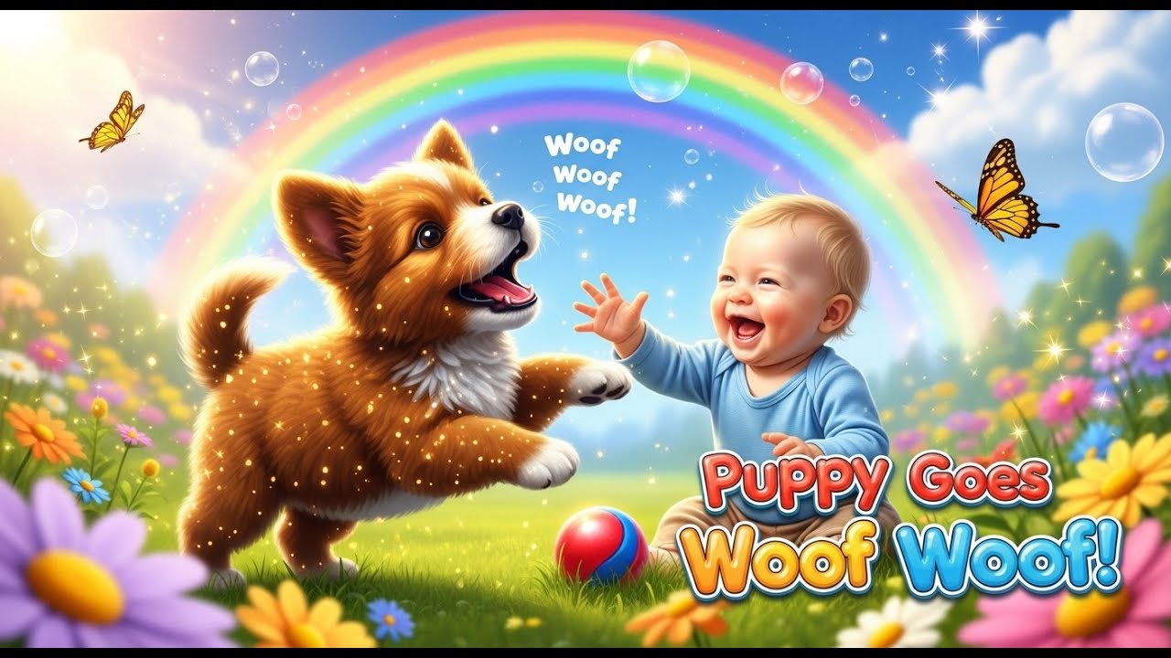 🐶 Puppy Goes Woof Woof | Fun Animal Sounds Song for Kids | Baby ...