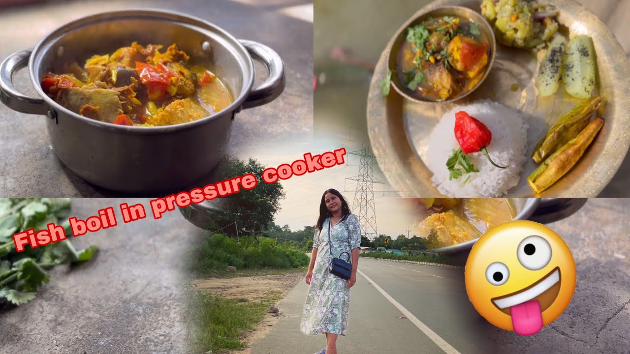 Cooking ponkos fish in pressure cooker || Boil recipe || village style ...