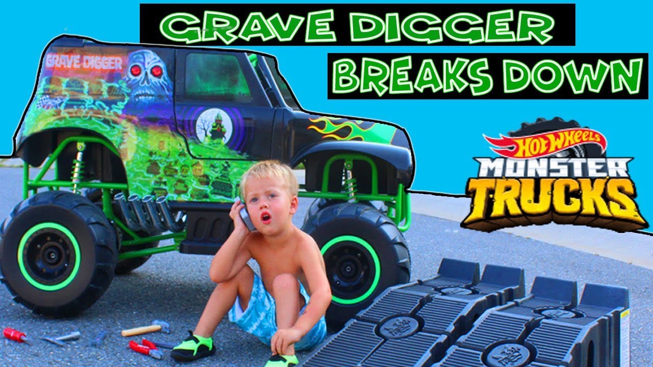 Grave Digger Power Wheels 24 volt goes to a mechanic - Monster Trucks ...