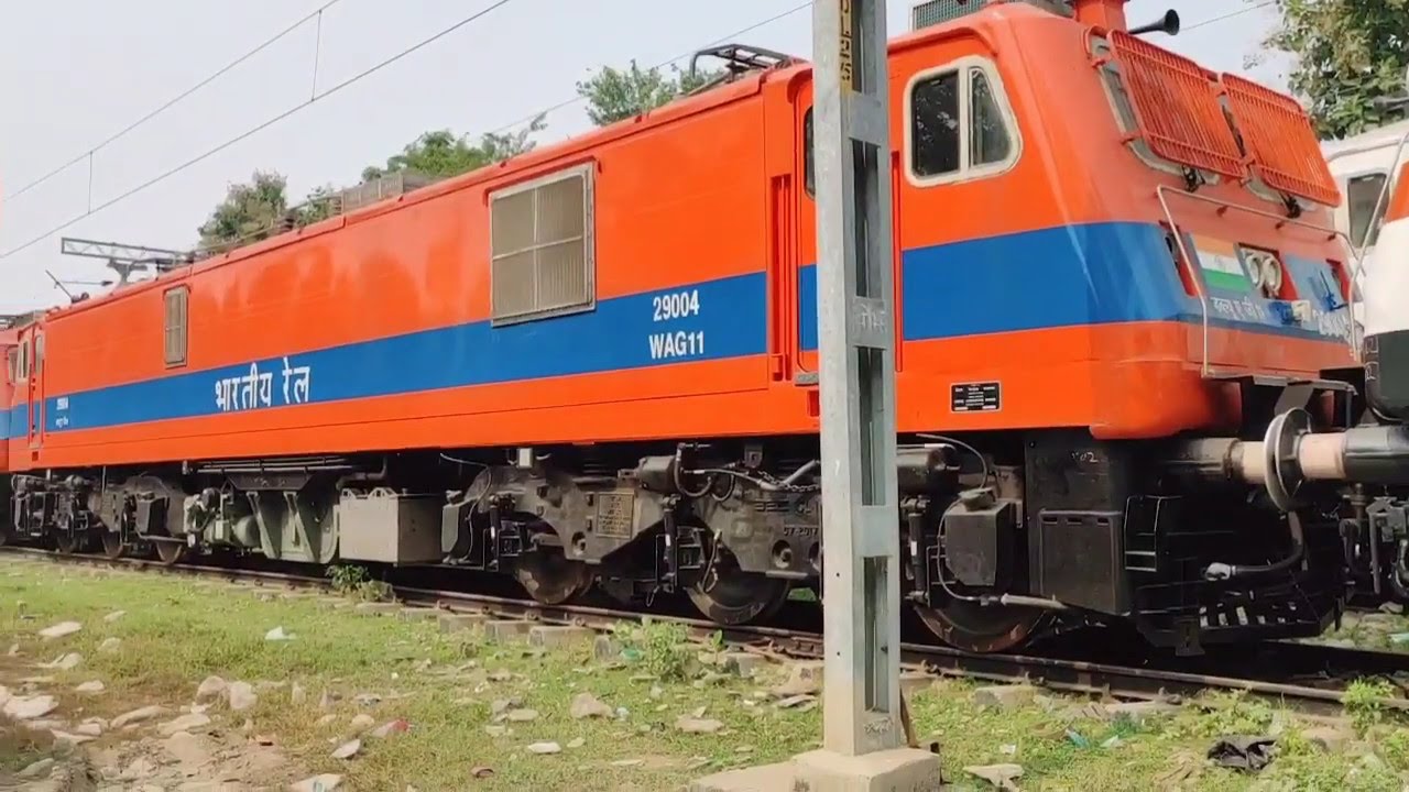 WAG 11 with WAP 7 these locos just came outside from DLW workshop - YouTube