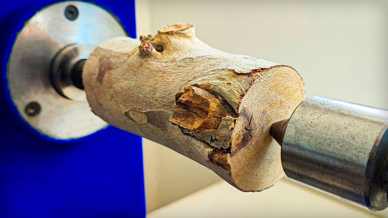 Woodturning _ Turning This Log Into an Elegant Spinning Top 😉 - YouTube