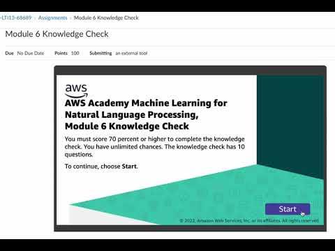 AWS Academy Machine Learning for Natural Language Processing - Module 6 Knowledge Check - YouTube
