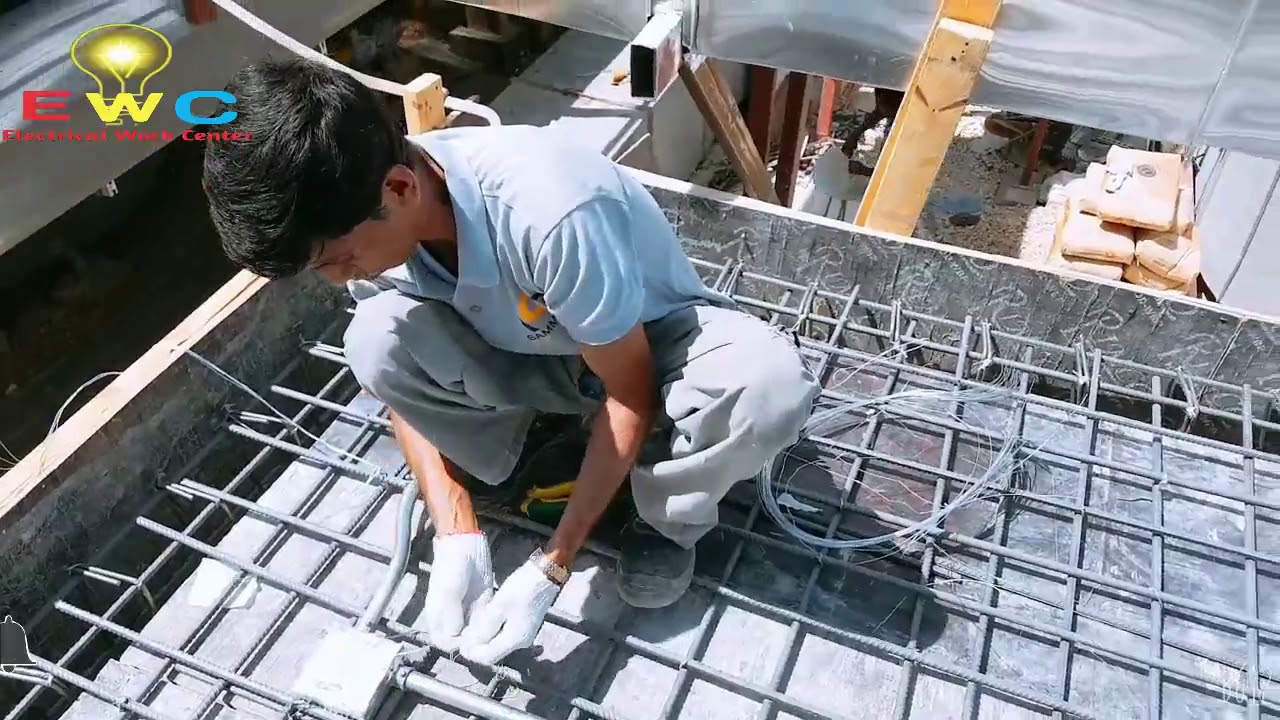 How to piping electrical point on the slap roof top - YouTube