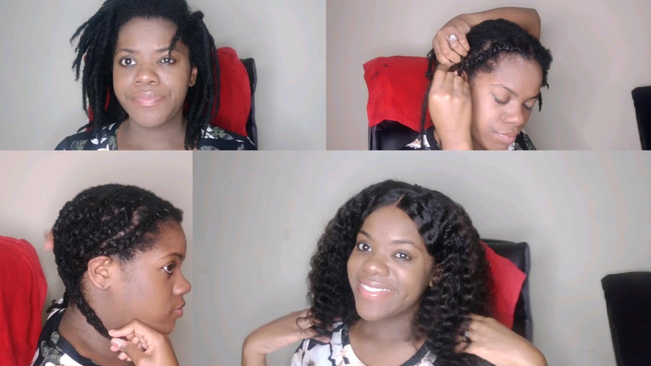 Flat Braid Down On Locs For Wigs or Sew ins - YouTube