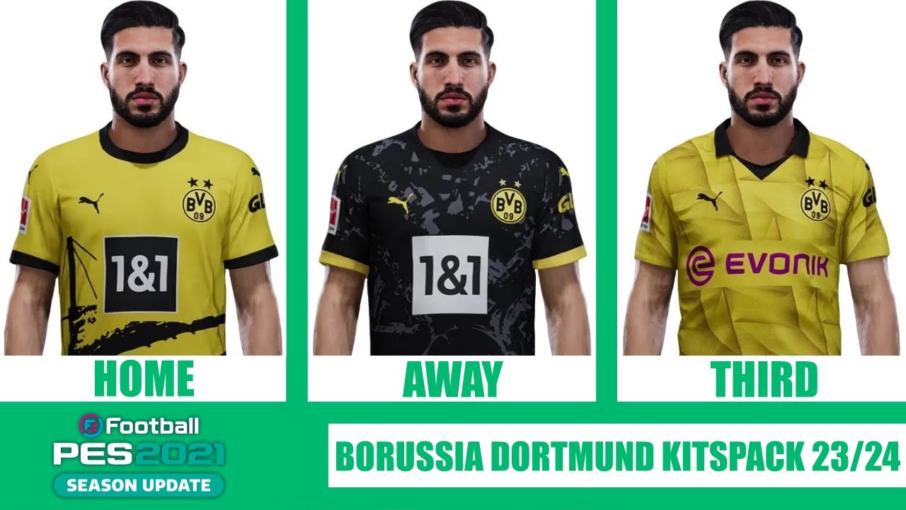 eFootball PES 2021 - BORUSSIA DORTMUND KITSPACK 23/24 - YouTube