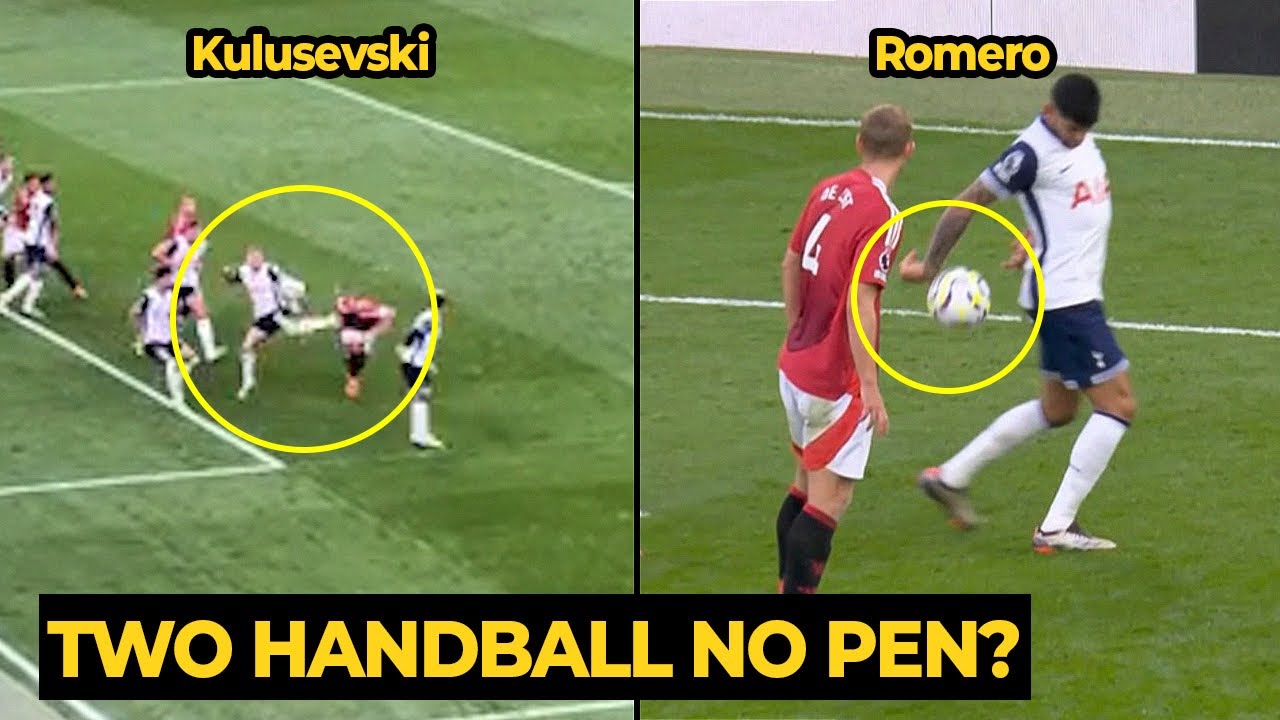 Man United ROBBED after two Spurs players HANDBALLED but NO PENALTY was ...