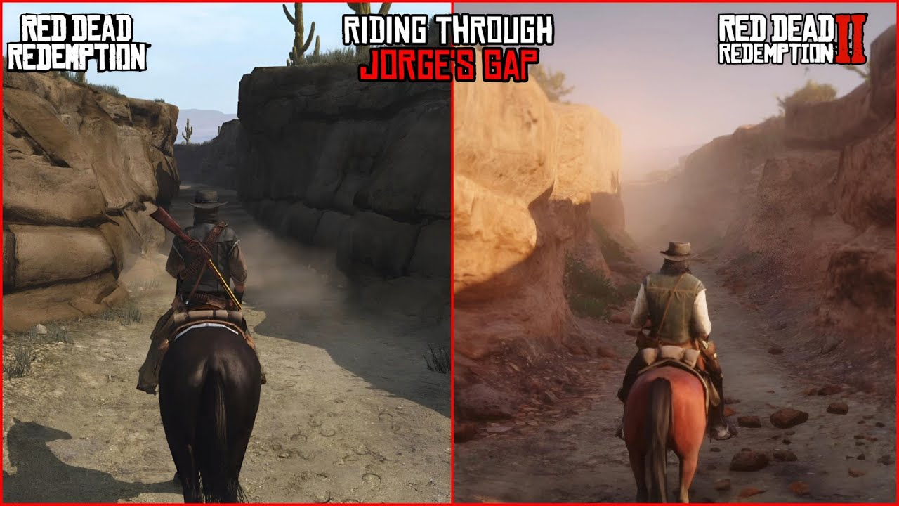 Riding through Jorge's Gap in Rdr1 and Rdr2 - YouTube