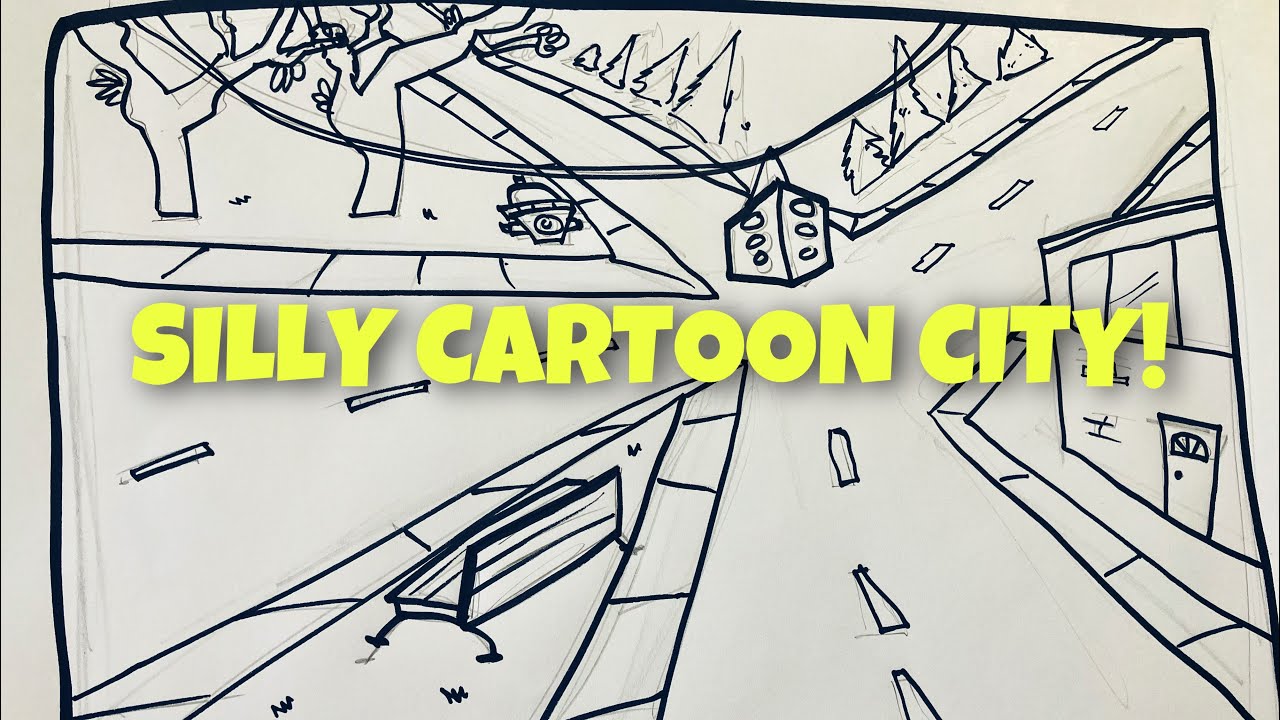 HOW TO DRAW A CITY INTERSECTION ( SILLY RETRO STYLE) - YouTube