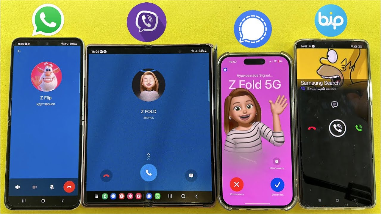 Incoming Call Social App Viber vs WhatsApp vs IMO vs bip vs Signal/ Samsung and IPhone - YouTube