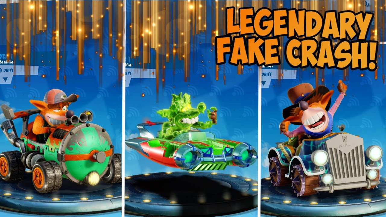 FAKE CRASH LEGENDARY SKIN SHOWCASE! | Crash Team Racing Nitro Fueled ...