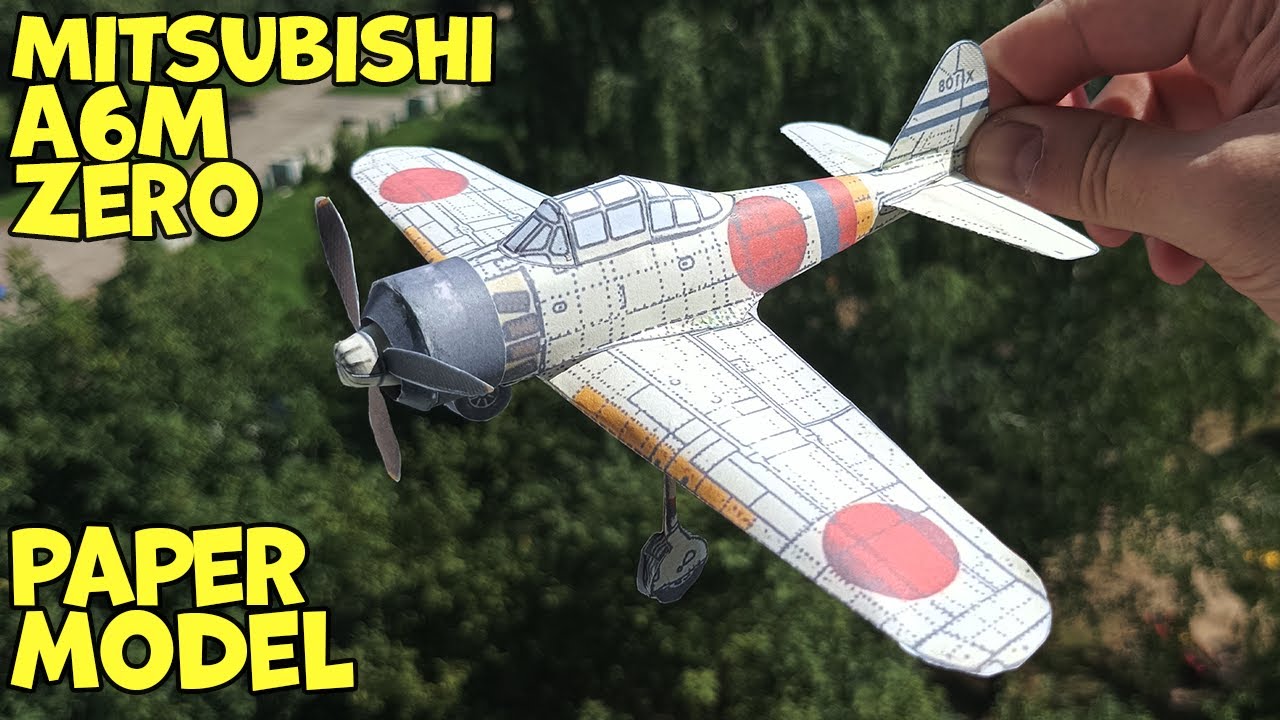 Aircraft paper Model Mitsubishi A6M Zero | DIY Paper craft plane | How ...