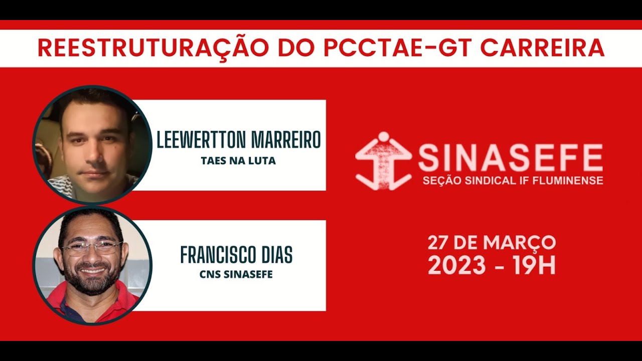 LIVE SOBRE A REESTRUTURAÇÃO DO PCCTAE - GT CARREIRA - YouTube