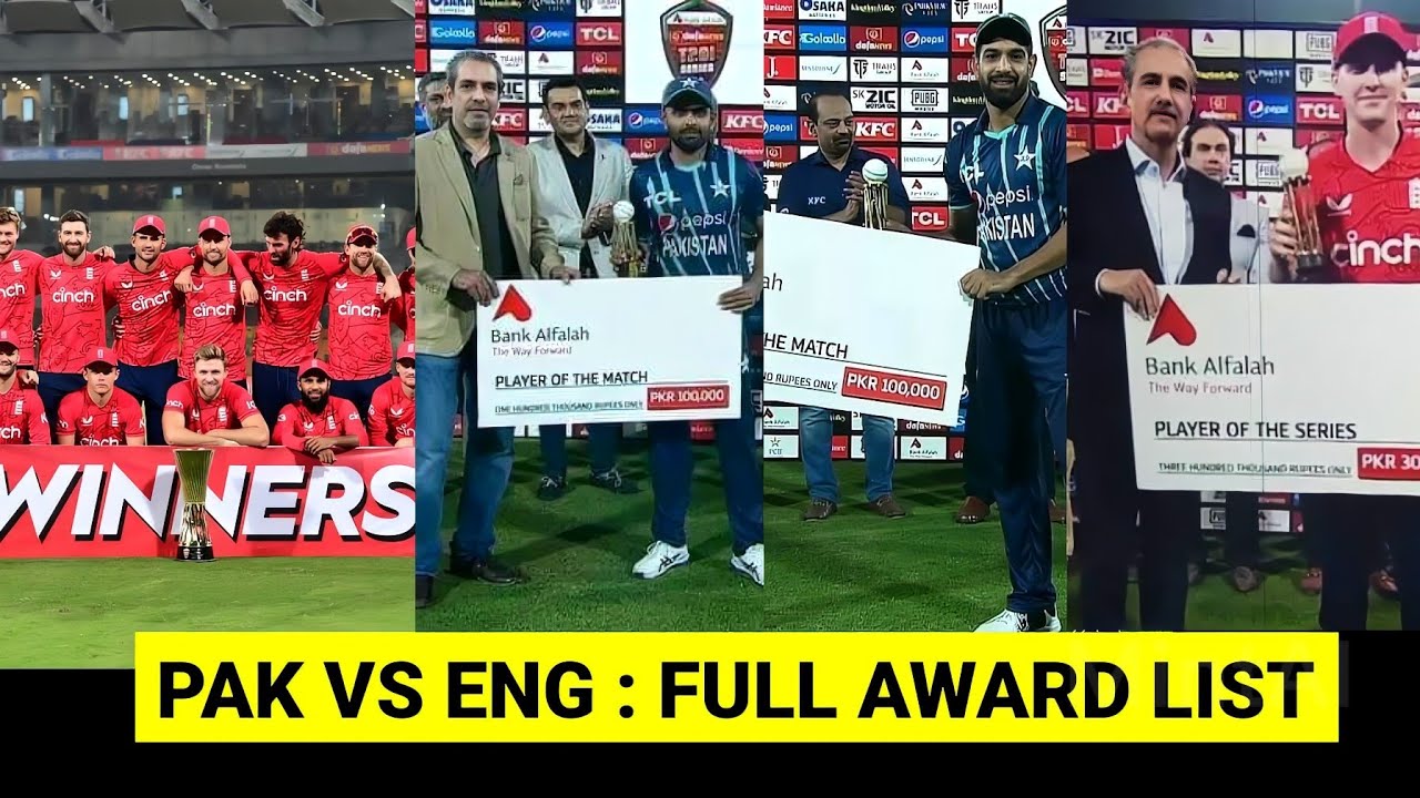 Pak vs Eng T20 Series 2022 Award ceremony || Pak vs Eng 2022 Winner ...