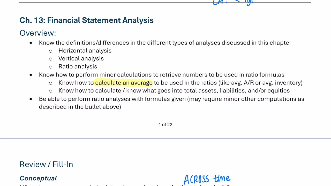 Final SG | Ch. 13: Financial Statement Analysis - YouTube