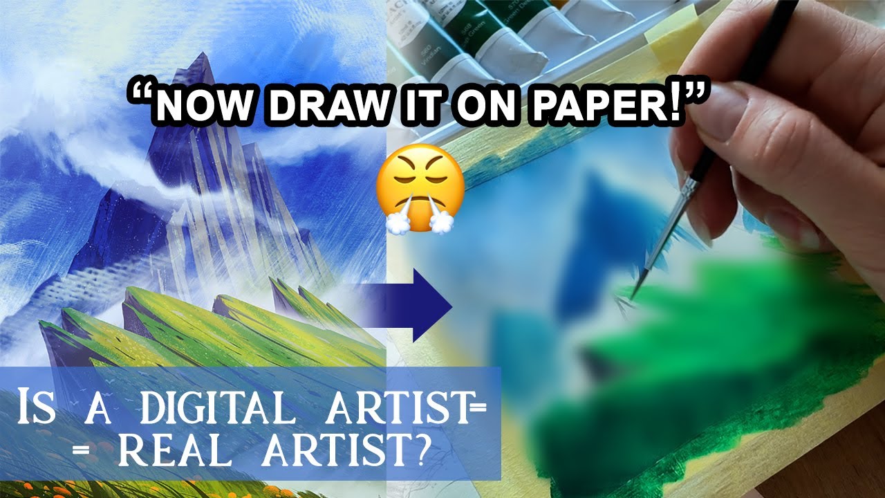 Digital artist trying to draw traditionally. Relaxing ASMR art vlog ...