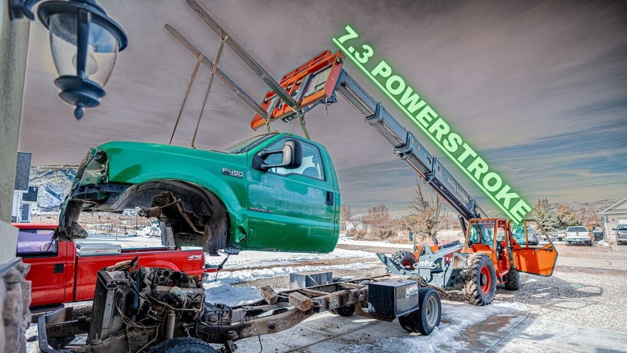 Removing The Cab From 7.3 Powerstroke Truck - YouTube