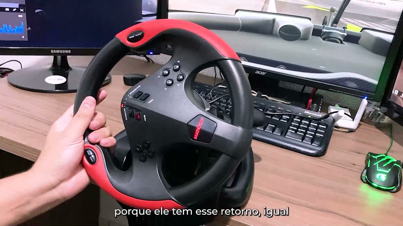 Volante Gamer Multilaser JS087 - Review e teste - YouTube