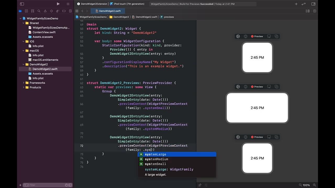 [SWIFTUI HANDBOOK] 069 WidgetFamily sizes - YouTube