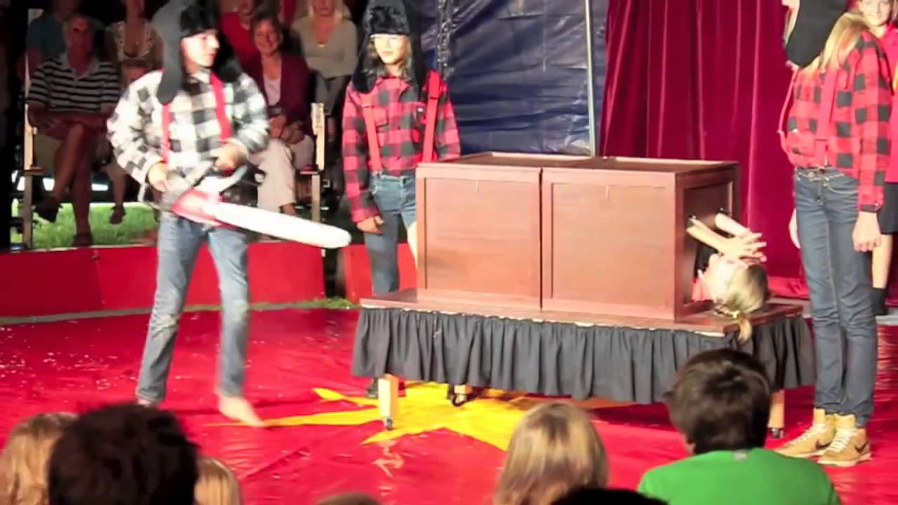 sawing a woman in half big box - YouTube