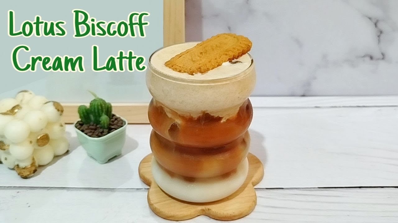 How To Make Lotus Biscoff Cream Latte | Lotus Biscoff Coffee Latte ...