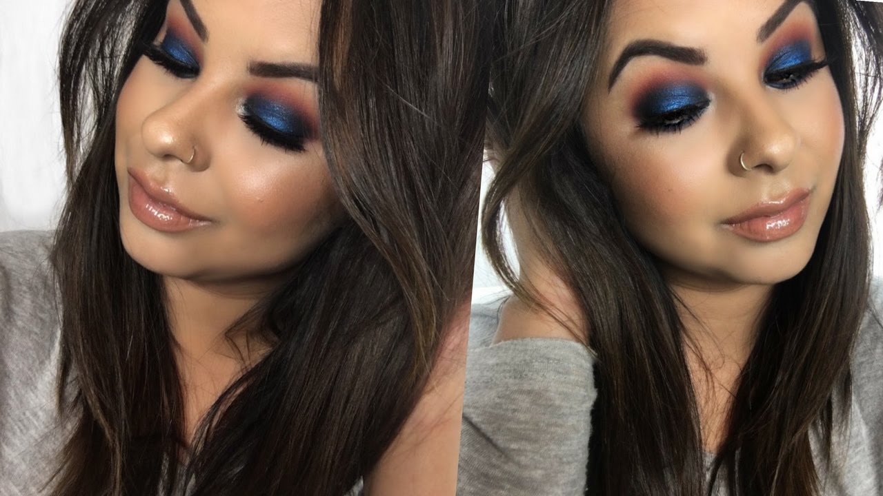 METALLIC BLUE SMOKEY EYE MAKEUP TUTORIAL | ARIELHOPEMAKEUP - YouTube