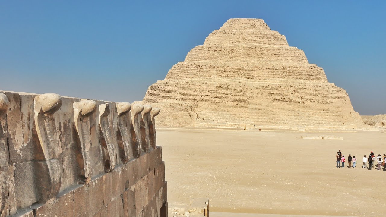 Djoser's Step Pyramid. The first monumental pyramid made of stone in ...