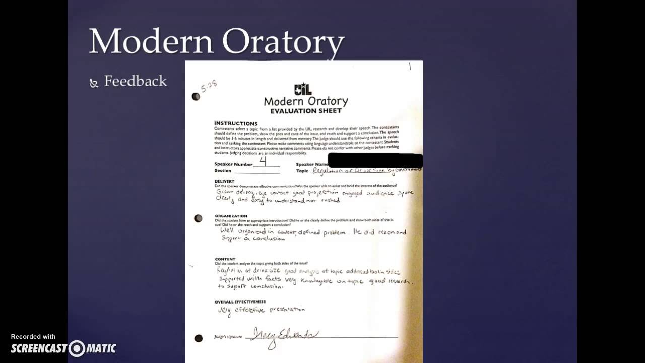 Modern Oratory Judges' Guidelines - YouTube