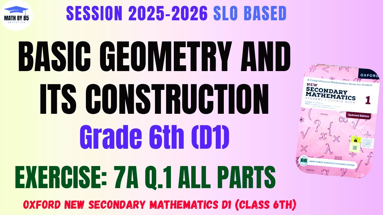 Ex 7A Q 1 All Parts | Class 6 Math d1 | Basic Geometry and Its ...
