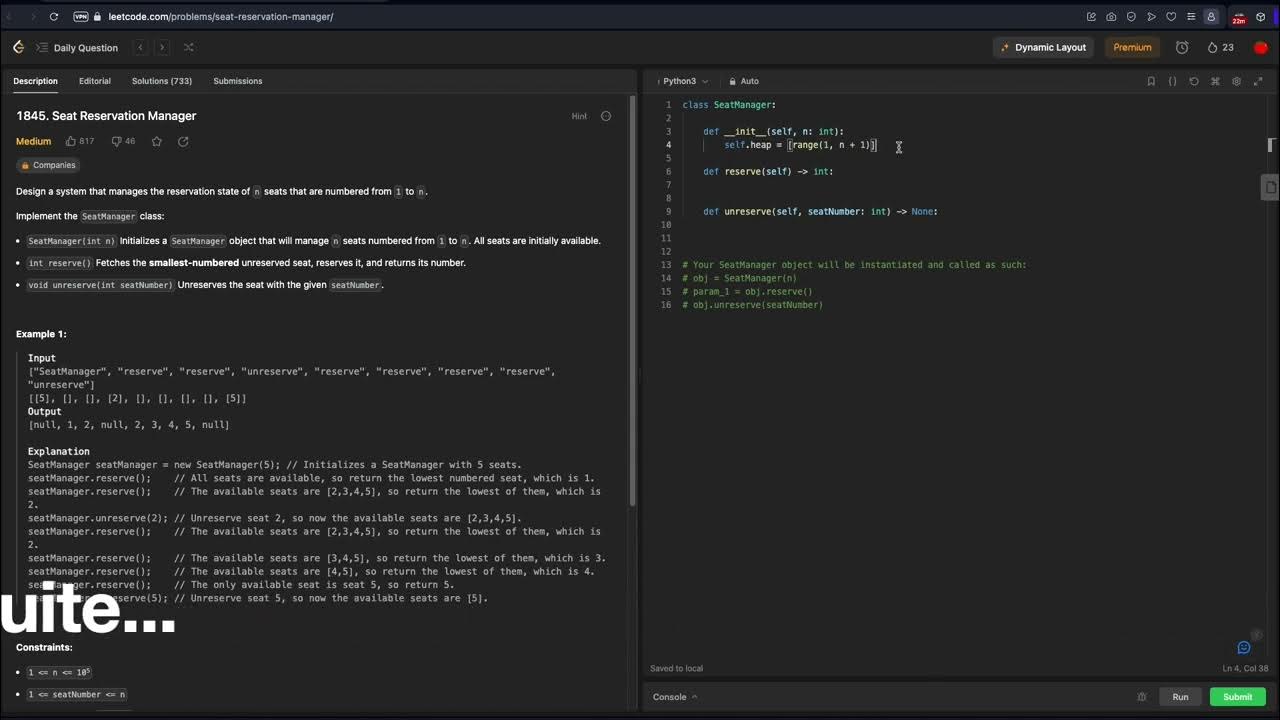 Pomodoro Joe - LeetCode 1845 - med - - YouTube