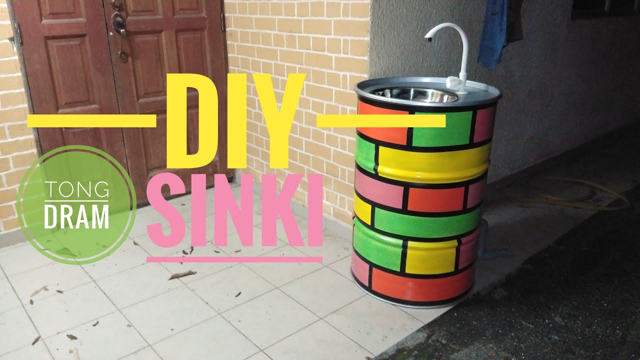 OIL DRUM SINKI DIY sinki tong drum [kreatif] - YouTube